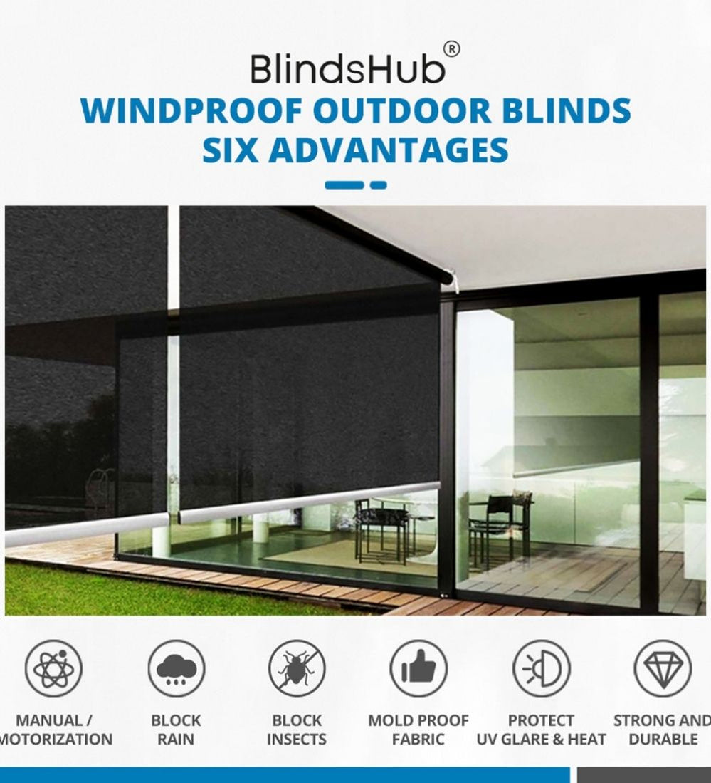 Heavy Duty Waterproof & Windproof Outdoor Blinds — BlindsHub.com