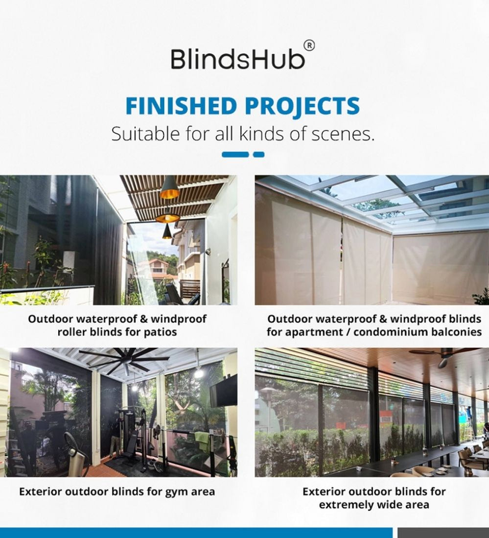 Heavy Duty Waterproof & Windproof Outdoor Blinds — BlindsHub.com